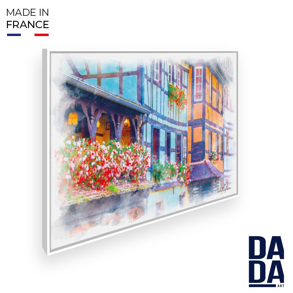 Tableau Maisons à colombages de Schiltigheim / 45x60cm / Cadre Blanc ...