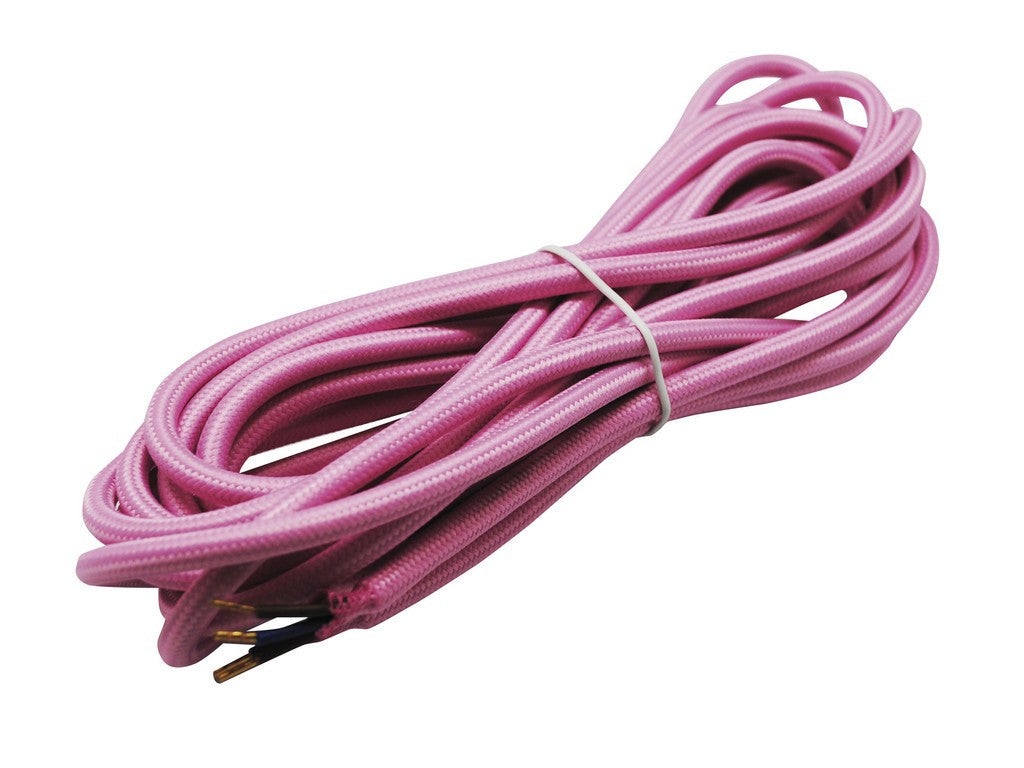 Cavo elettrico tessile, sezione 2 x 0,75 mm in rotolo da 5 m, rosa ...