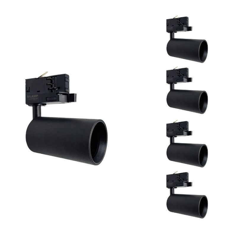 Spot LED sur rail 80° Triphasé NOIR pour ampoule GU10 (Pack de 5 ...