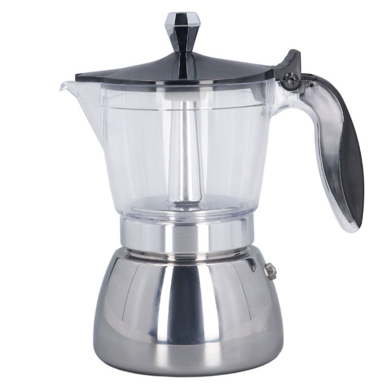 Cafetera de estufa tipo moka de 6 tazas con tapa de ABS transparente y ...