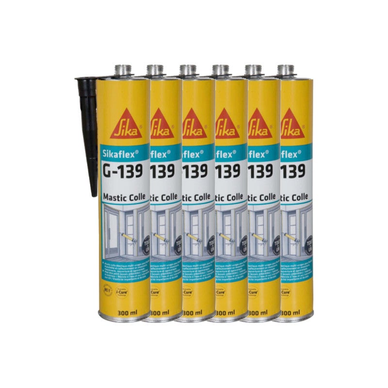 Lot de 6 mastic-colle à prise rapide SIKA Sikaflex G 139 - Noir - 300ml ...