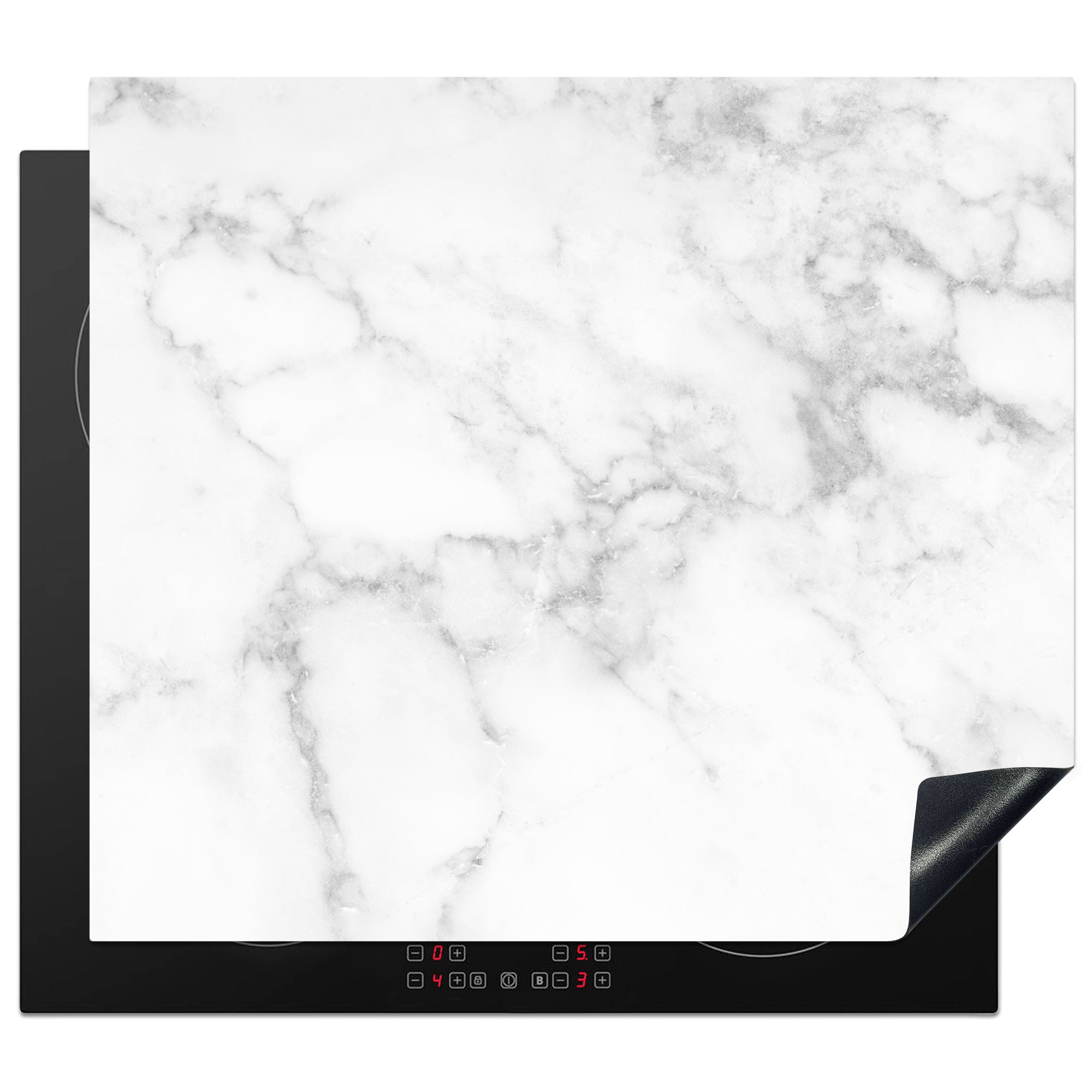 PROTÈGE-PLAQUE, PLAQUE DE CUISSON, CÉRAMIQUE Marbre - Gris - Blanc ...