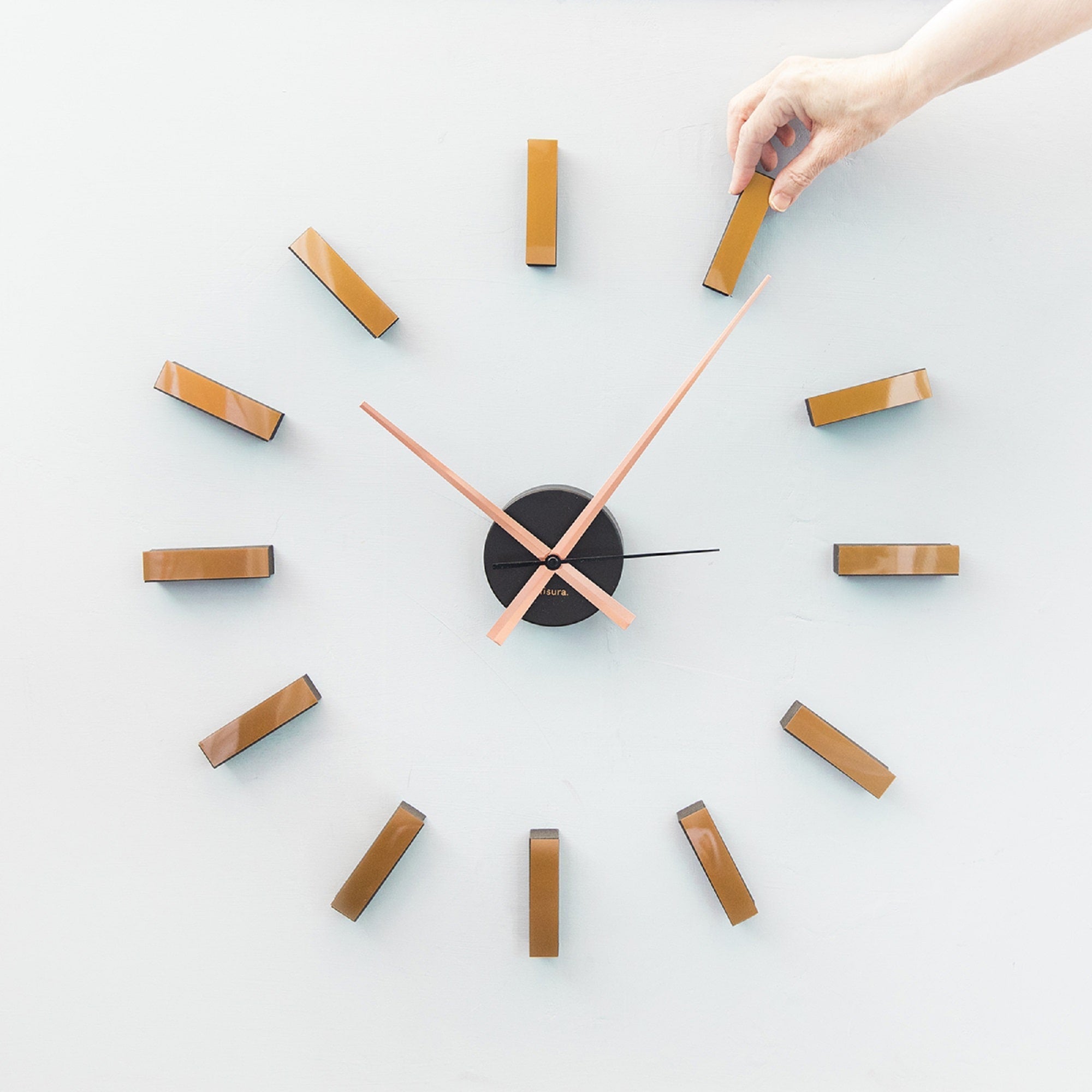 Fisura – Reloj de pared 3D DIY cobre y negro. Reloj de pared grande ...