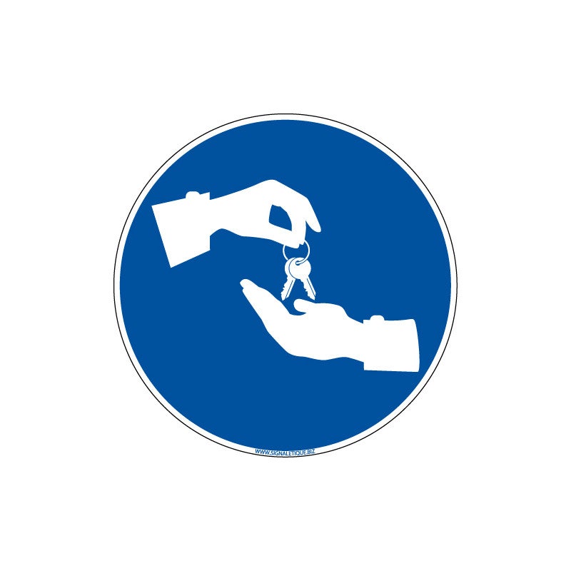 PANNEAU REMISE DES CLES OBLIGATOIRE (E0645) Diamètre 250 mm Matière PVC ...