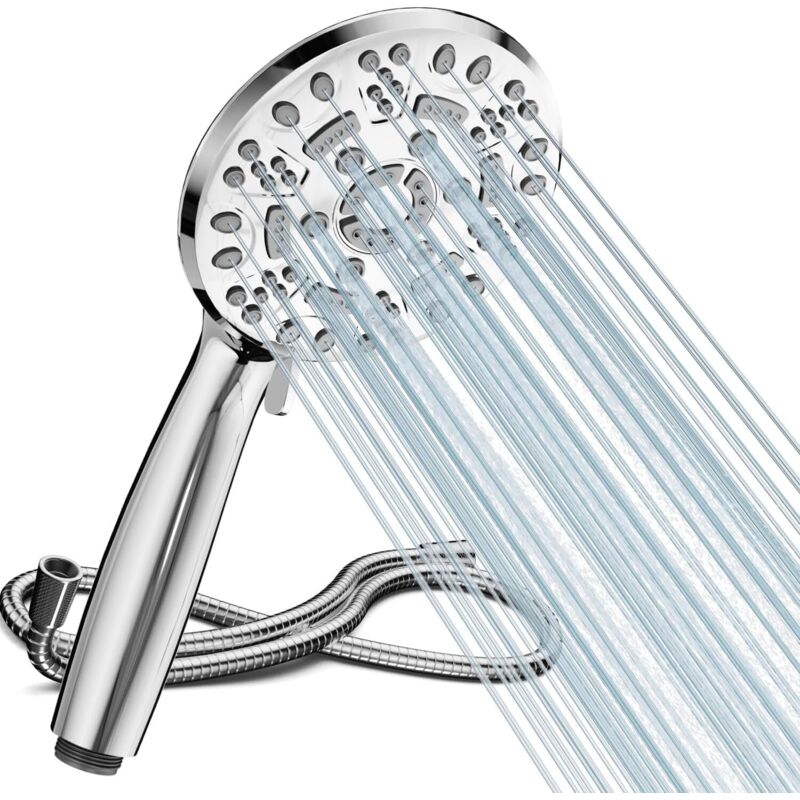 Pommeau de douche avec tuyau - Économe en eau - 8 types de jet - Grande ...