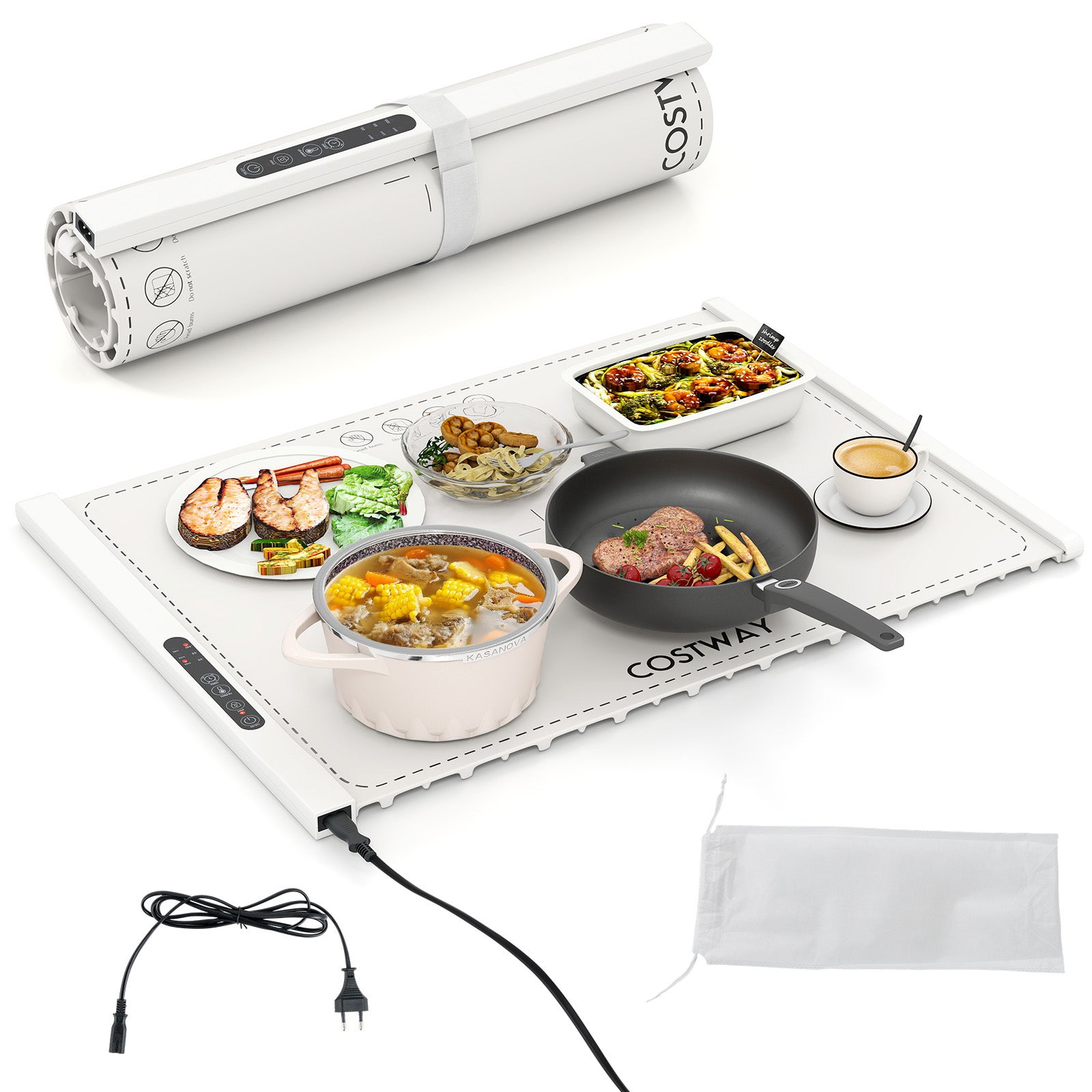 Chauffe Plat Électrique Pliable, Tapis Chauffant en Silicone pour ...