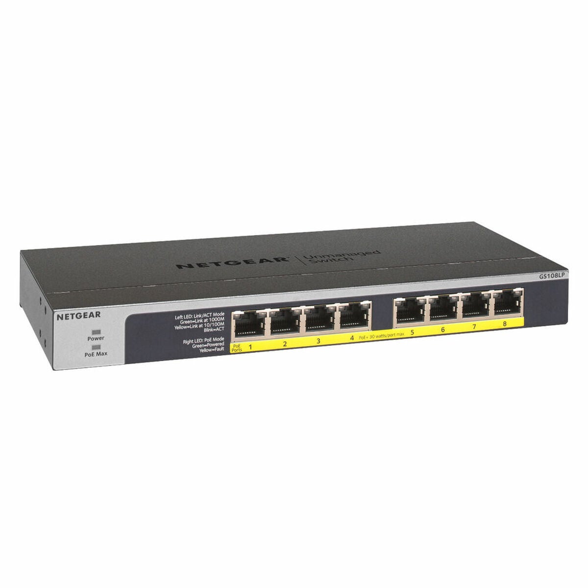 Switch Netgear GS108LP-100EUS RJ-45 | Leroy Merlin