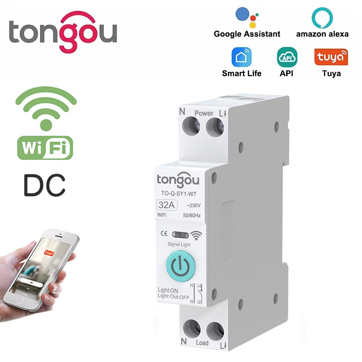 Interruttore intelligente WiFi da 32 A, interruttore automatico per ...