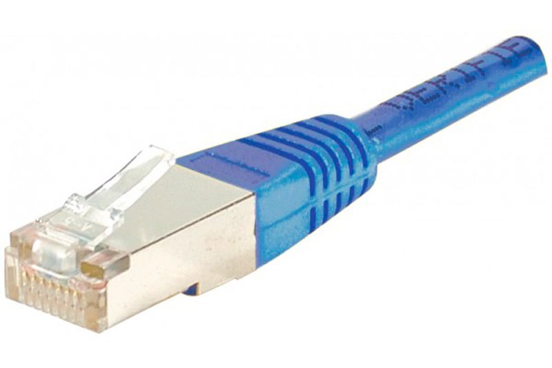 Câble ethernet cat 5e 0.50m blindé bleu CONECTICPLUS | Leroy Merlin
