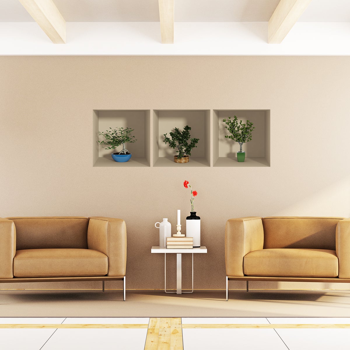 Pegatina de efecto 3D small trees - adhesivo de pared - revestimiento ...