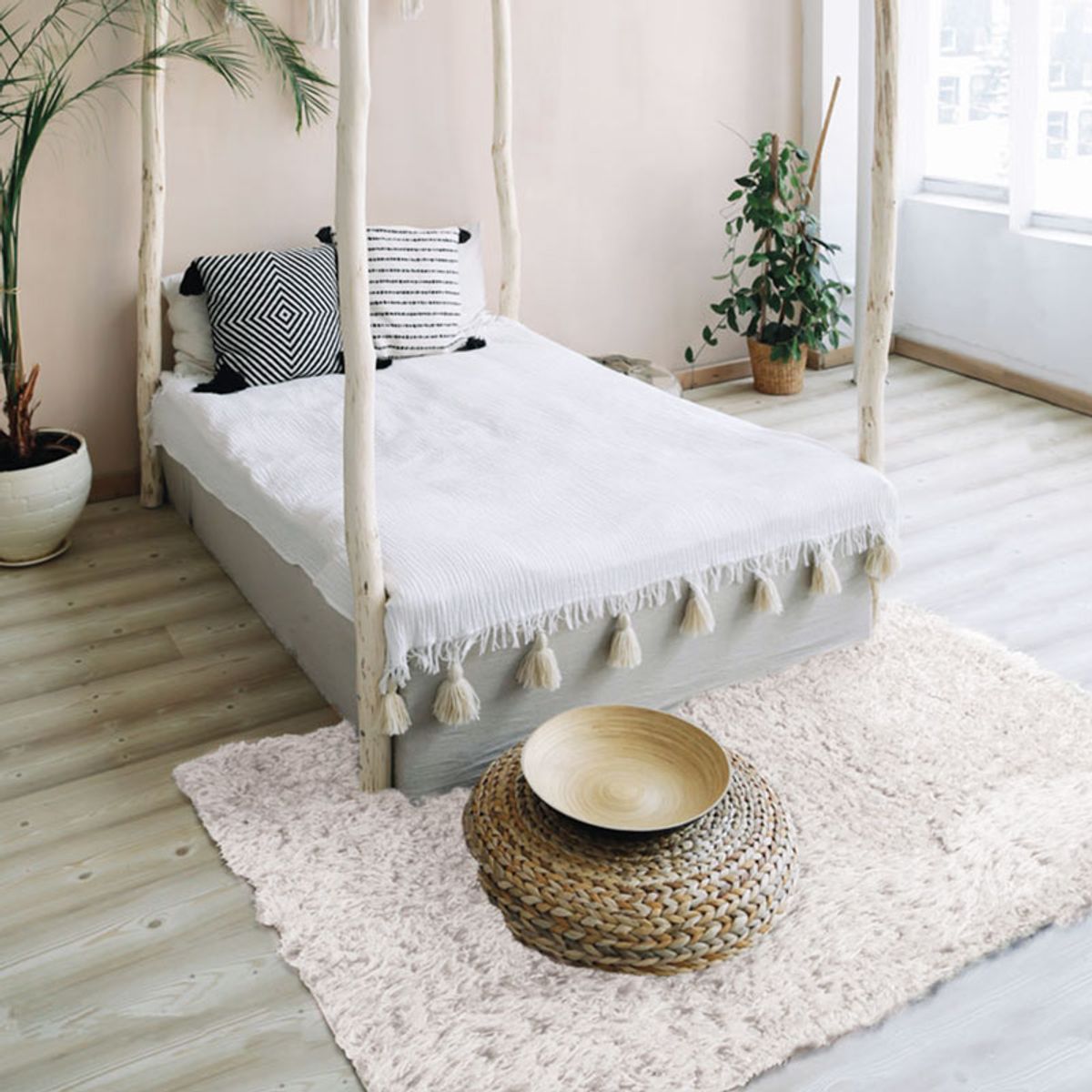 AUTHENTIK - Tapis tout doux fausse fourrure blanc 120x170 | Leroy Merlin