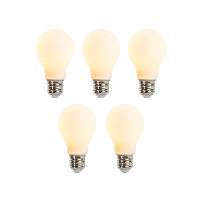 Set de 5 bombillas LED E27 regulables A60 mate 5W 380lm | Leroy Merlin