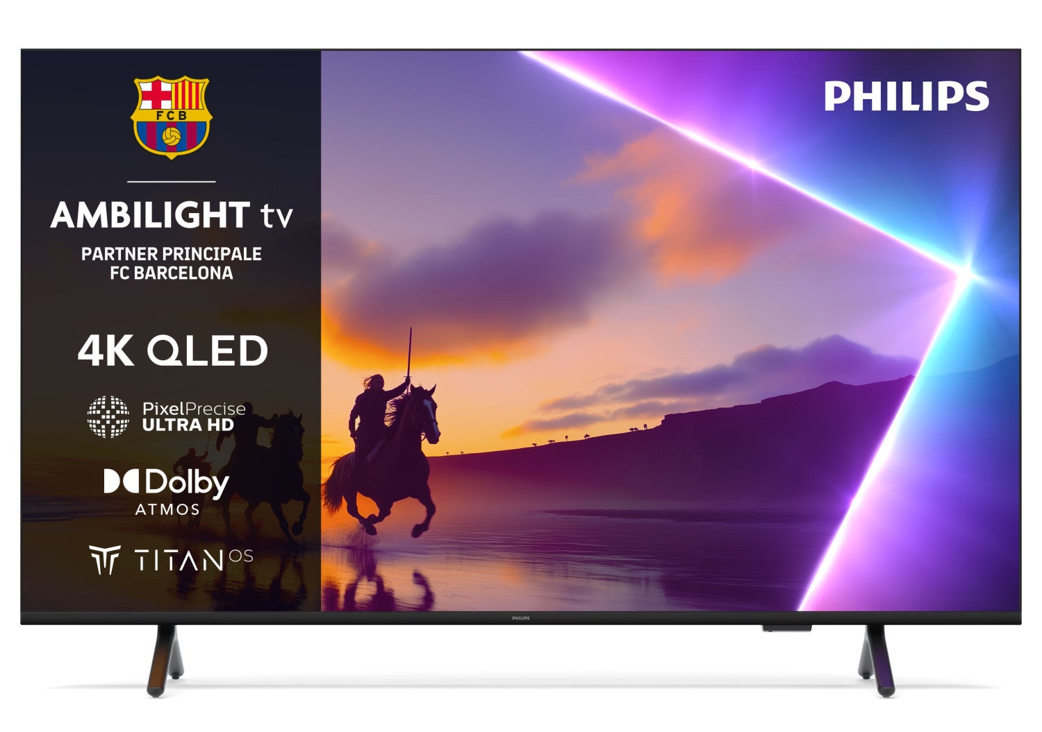 Philips Ambilight TV 65PUS8510 4K UHD QLED 164cm 65" Smart TV Dolby Atmos Titan OS | Leroy Merlin