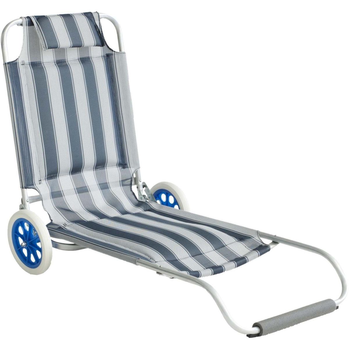 Transat plage roulettes transportable Ferrari Rayé bleu Hevea | Leroy ...