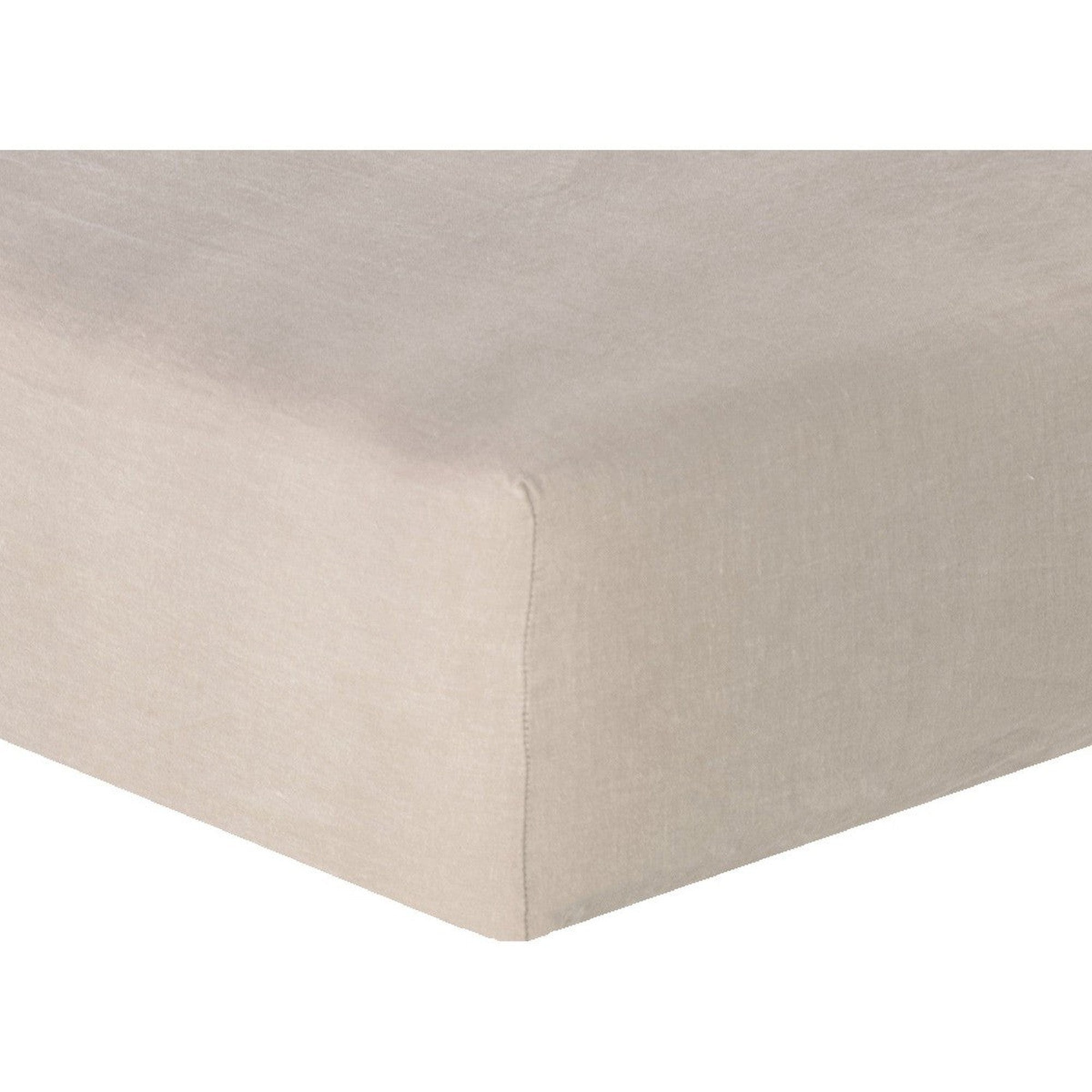 Drap housse 180x200x40 lin lavé rose poudré | Leroy Merlin