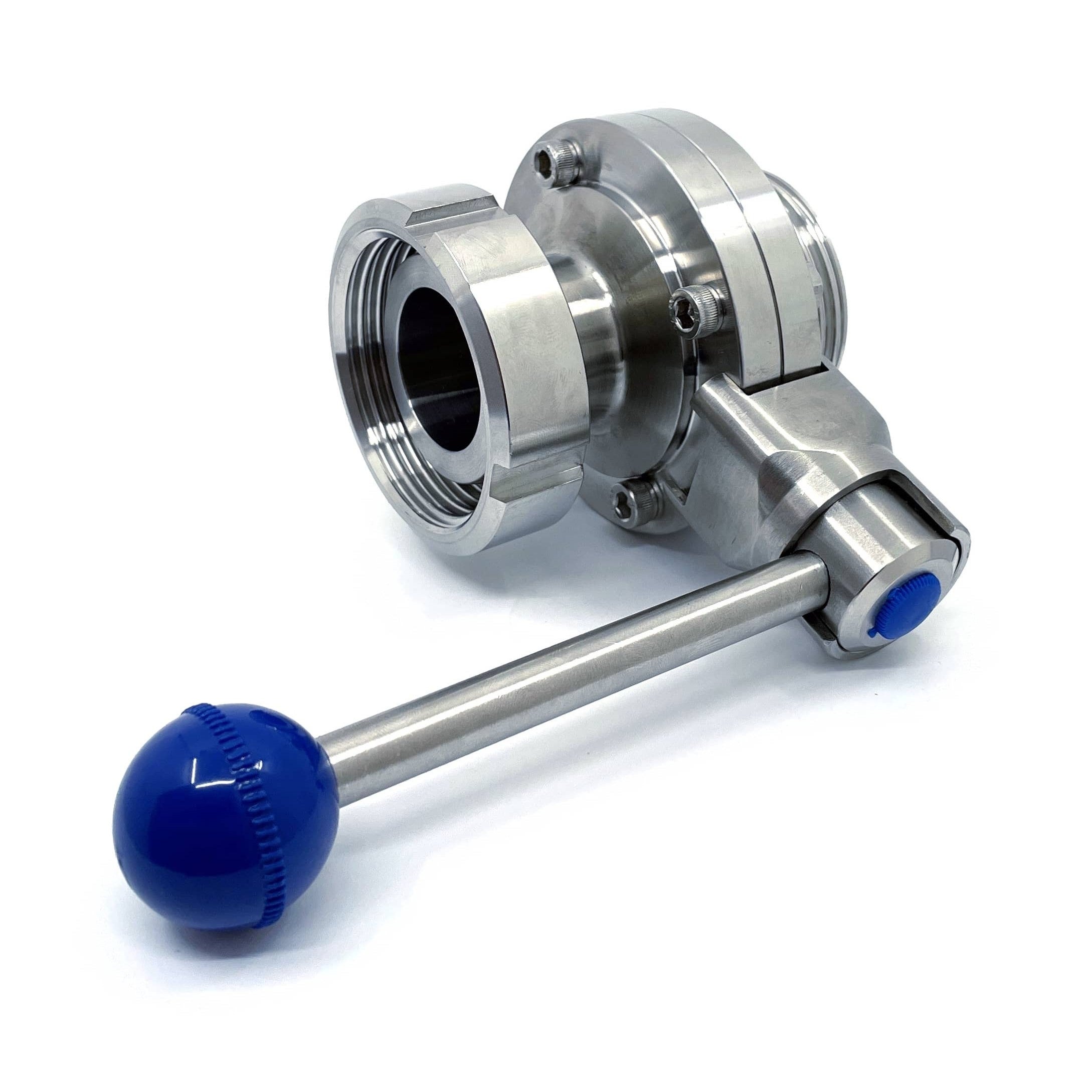 Valvola a Farfalla DIN Terminlae Filettato/Dado Girevole DN32 Inox 304 ...