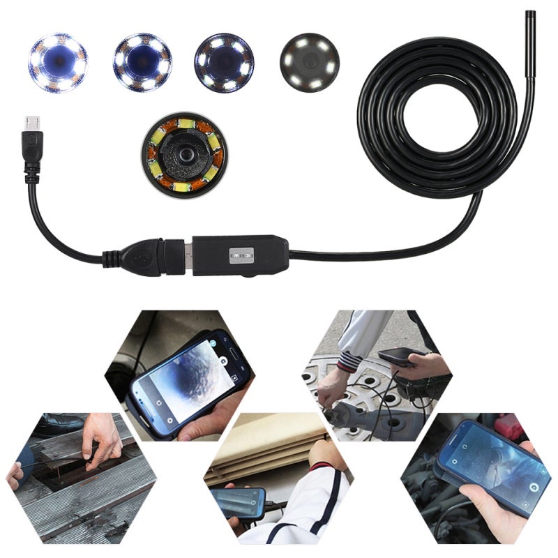 Endoscope pour téléphone mobile Android 0,3 MP avec objectif de 7 mm et ...