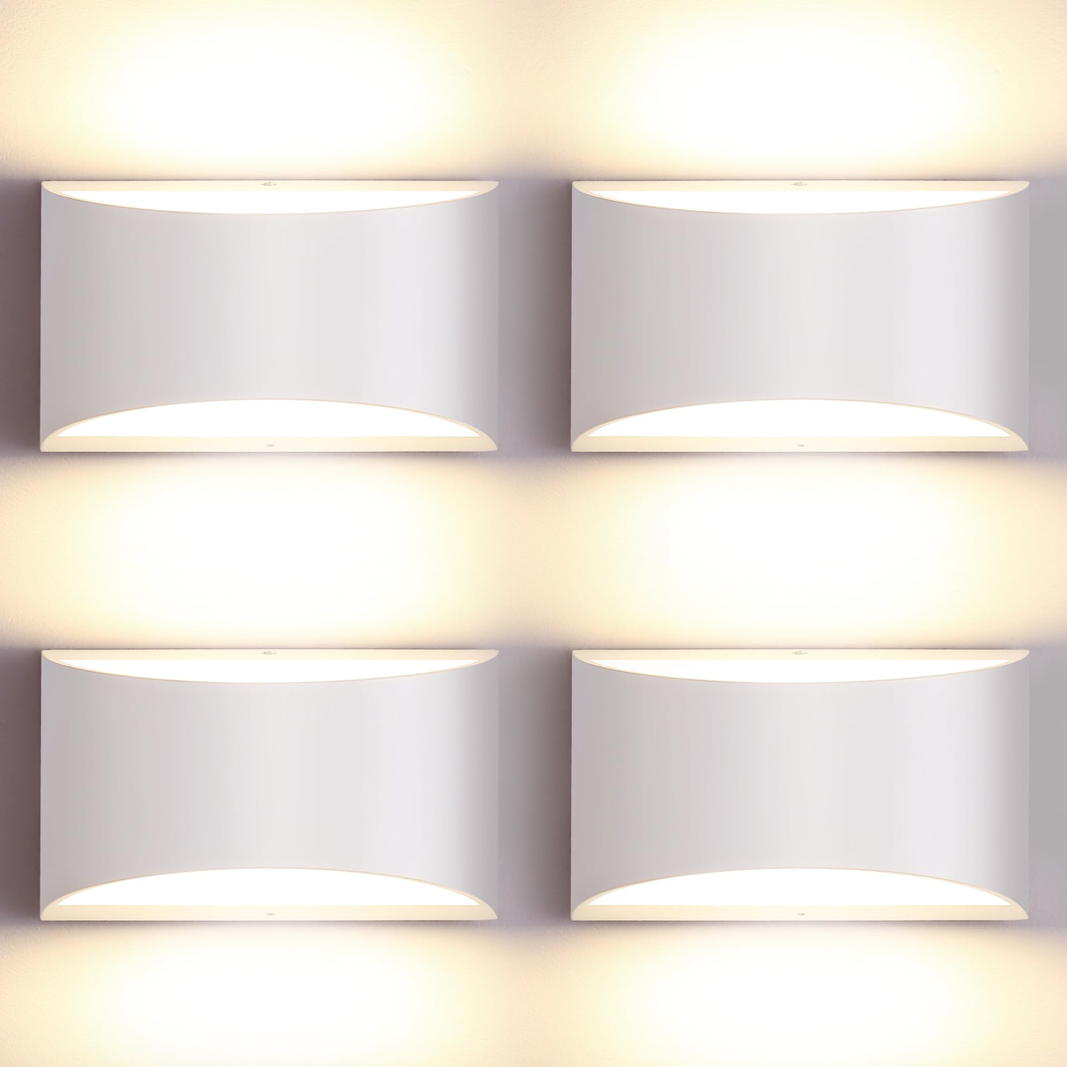 Lampade da parete moderne a LED, set di 4 lampade da parete bianco ...