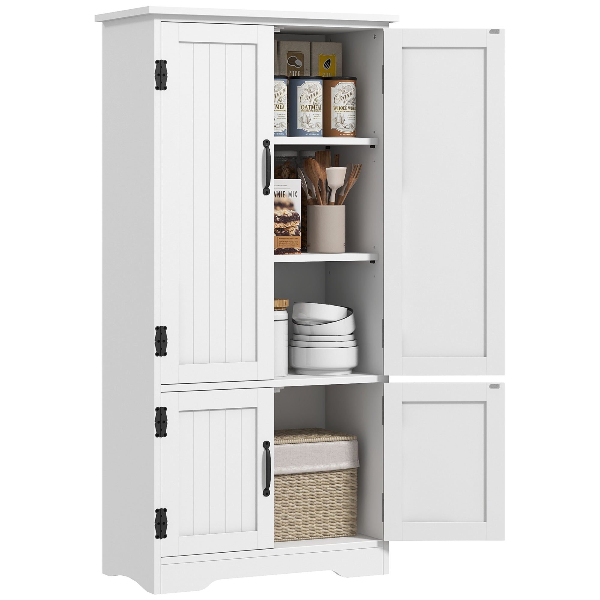 Alacena de Cocina Aparador Alto de Cocina Mueble Auxiliar con 4 Puertas ...