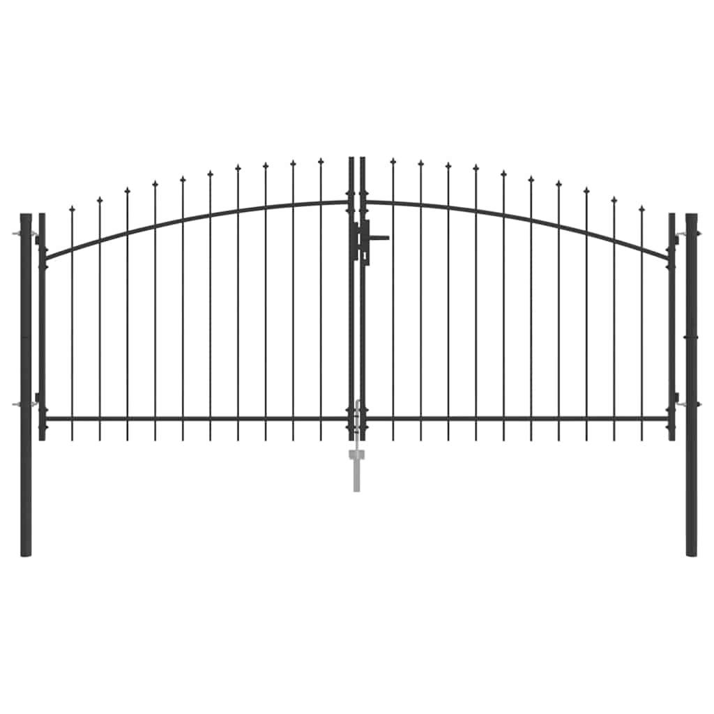 Portail de jardin avec serrure, gris, 100 x 300 cm, acier - COMFORTXL ...