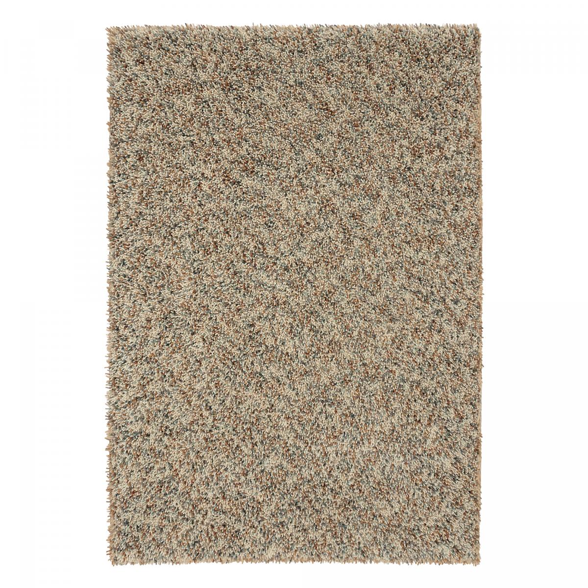 Tapis longs poils shaggy 160x230 rectangle tissé beige et gris en laine | Leroy Merlin