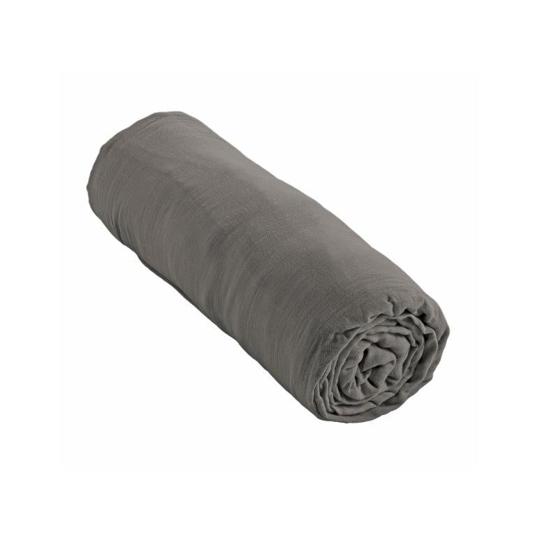 Drap Housse Double Gaze de Coton Granit– 90 x 190 cm – Bonnet 30 cm | Leroy Merlin
