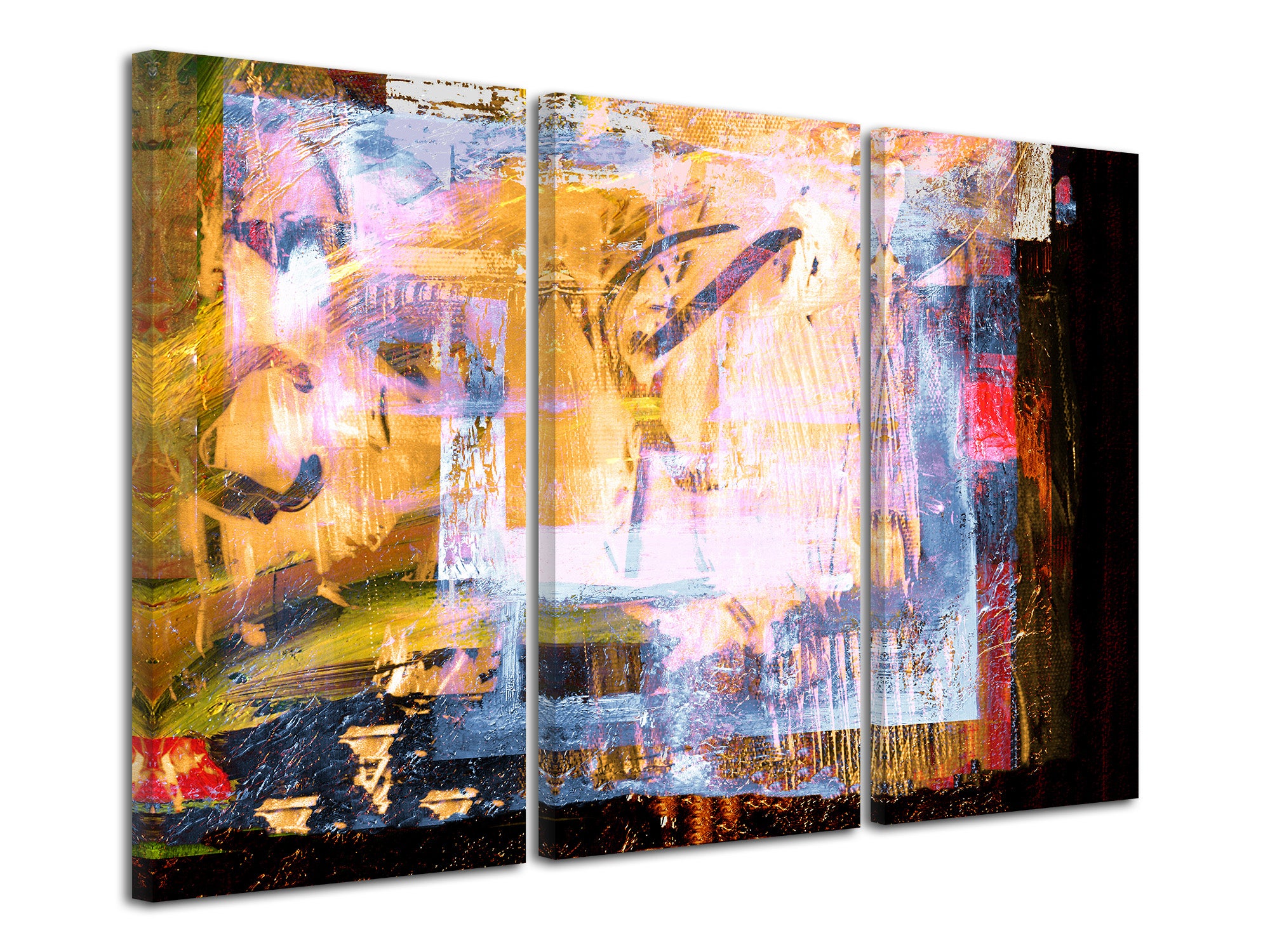 DECLINA, Tableau toile imprimée abstrait, Cadre triptyque abstrait ...