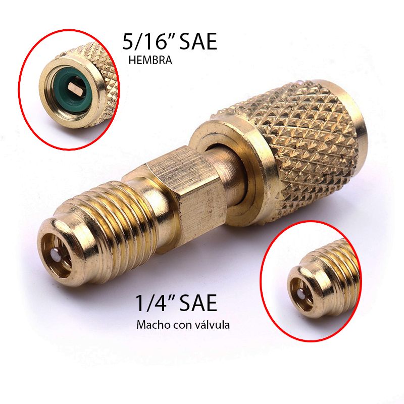 Adattatore da 1/4 maschio SAE a 5/16 femmina SAE con depressore del ...