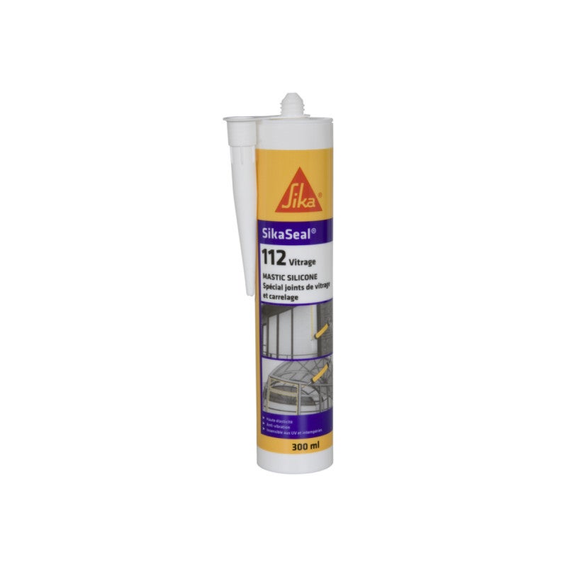 Mastic silicone spécial vitre SIKA Sikaseal 112 Vitrage - Transparent ...