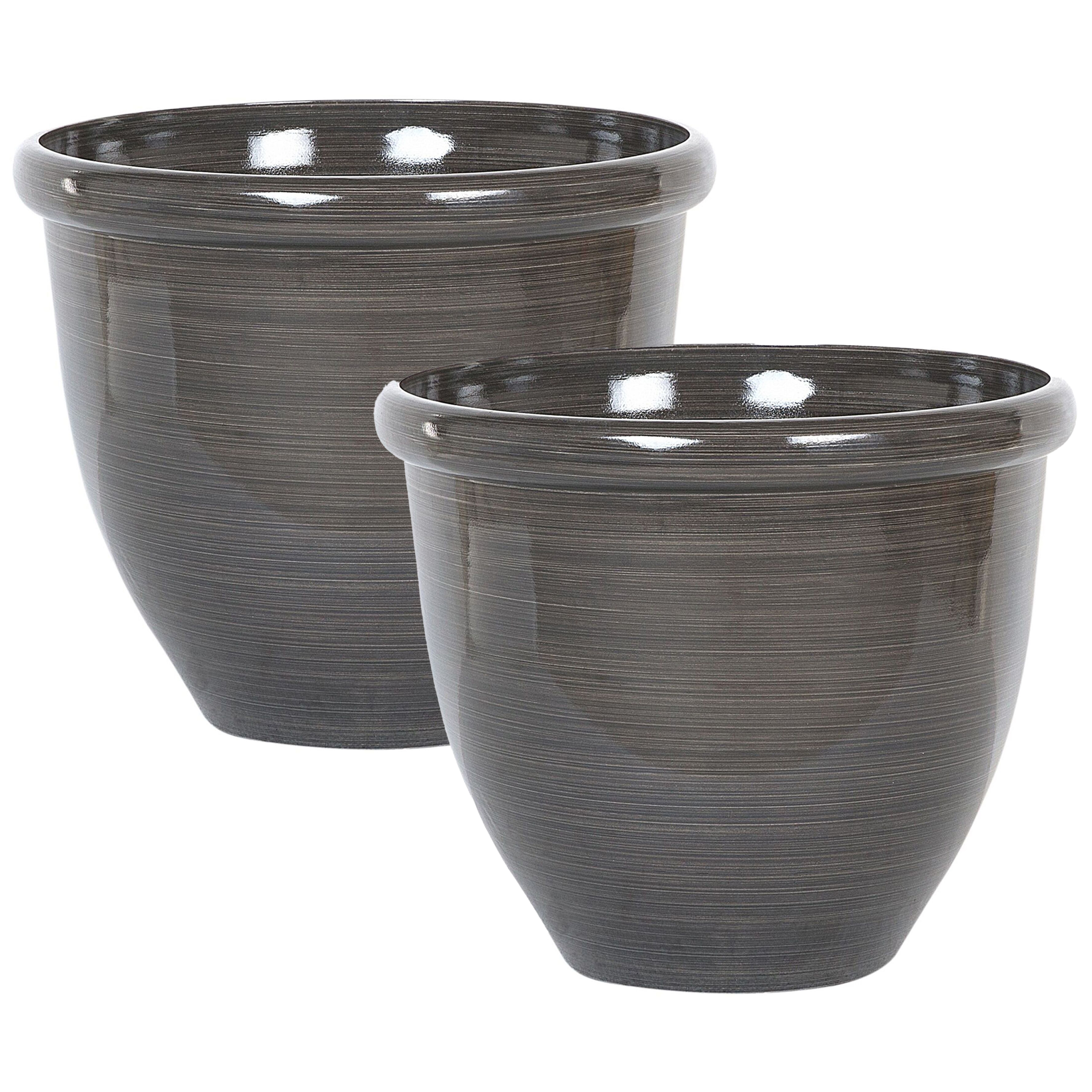 Lot de 2 pots de fleurs TESALIA 49 cm Marron | Leroy Merlin