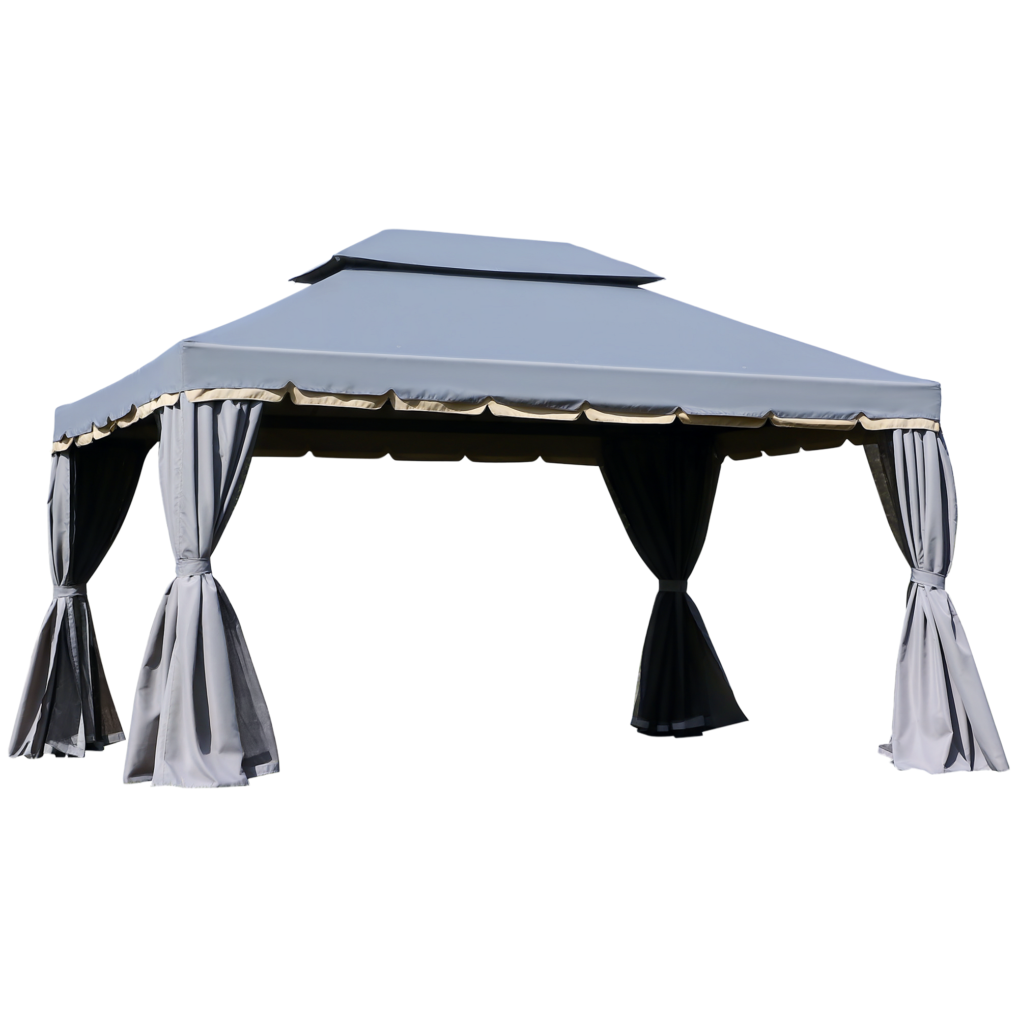 Tonnelle de jardin extérieur 4x3 m barnum double toit tente de ...