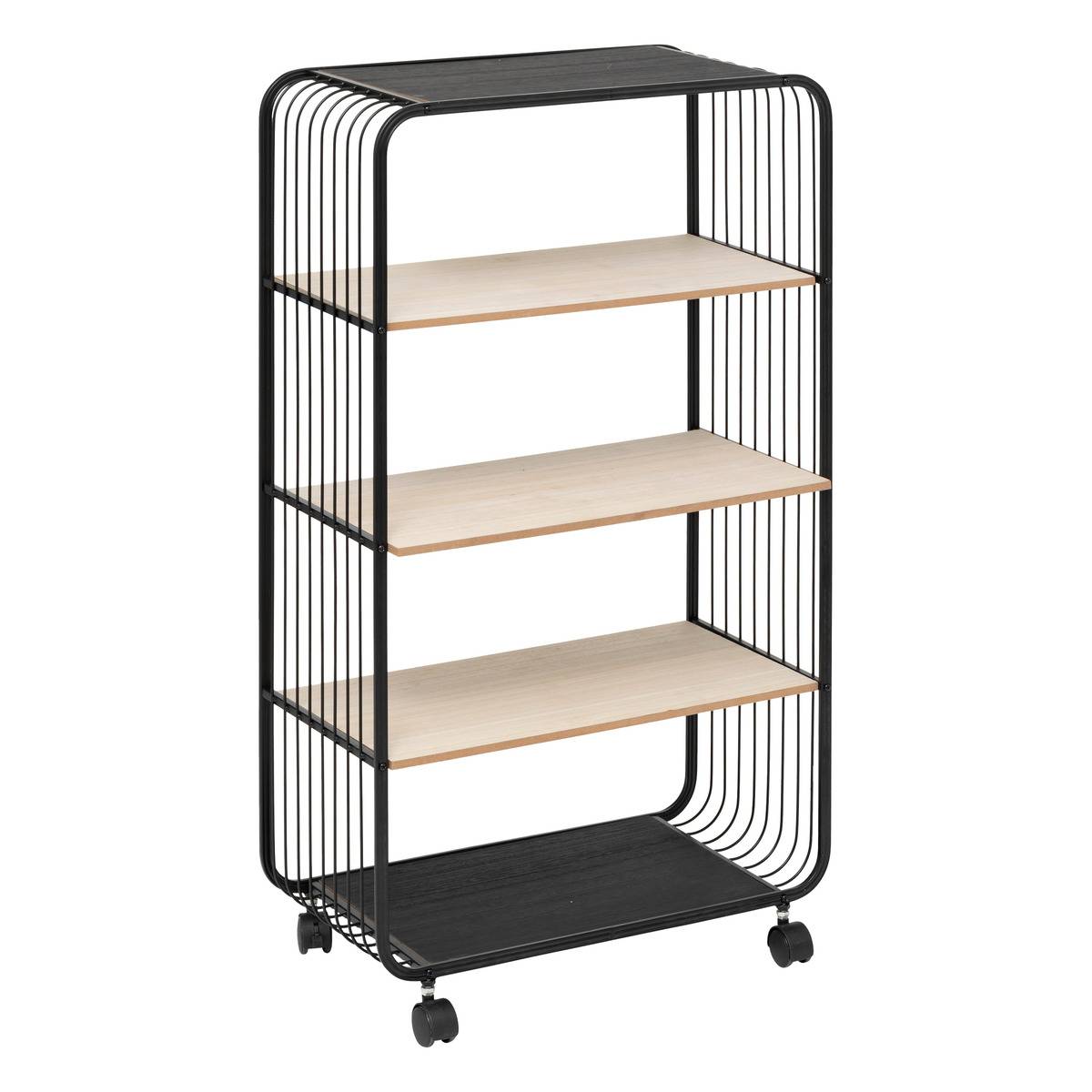 5five - estantería de 4 niveles en metal y madera negra | Leroy Merlin