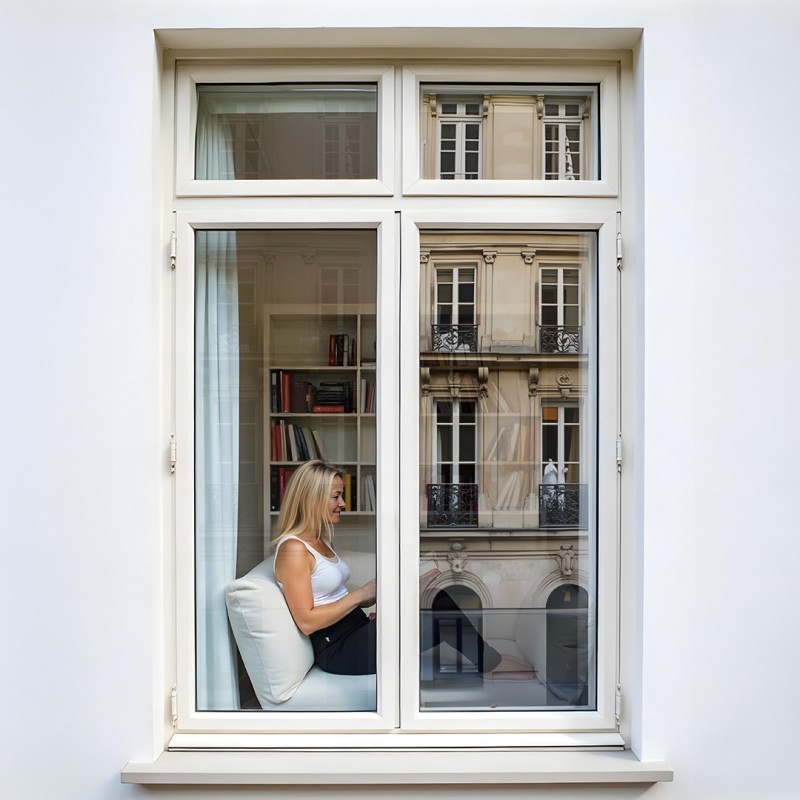 DIMEXACT - Brise vue pour fenêtre à grand vitrage vis-à-vis lointain - alu clair - 152 cm x 10 m ...