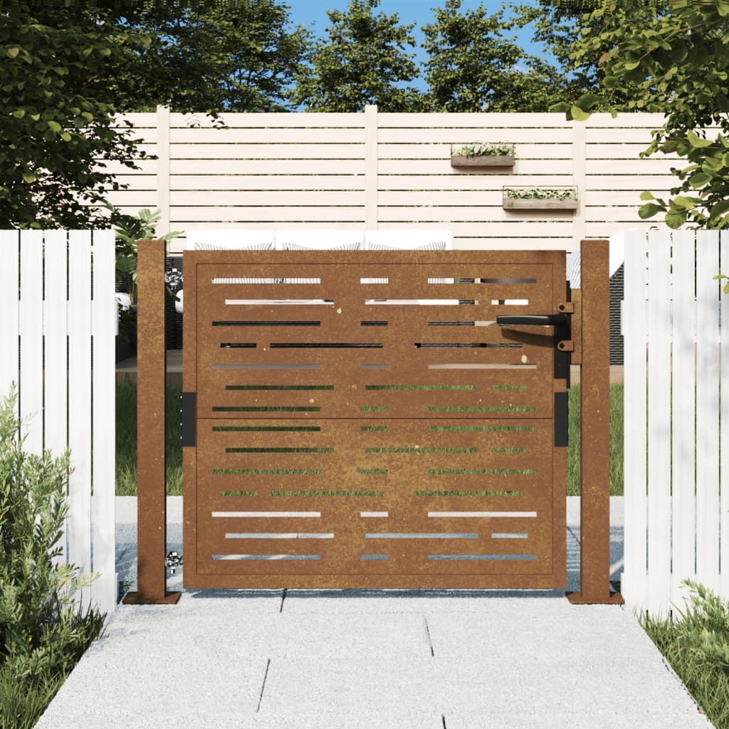 Maison Exclusive - Portail de jardin 105x80 cm acier corten conception ...