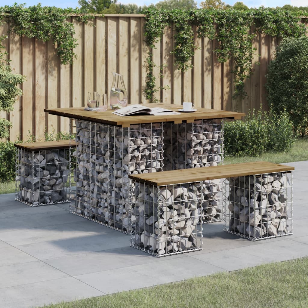 Table de Gabion Design 100x102x72 cm Bois de pin imprégné | Leroy Merlin