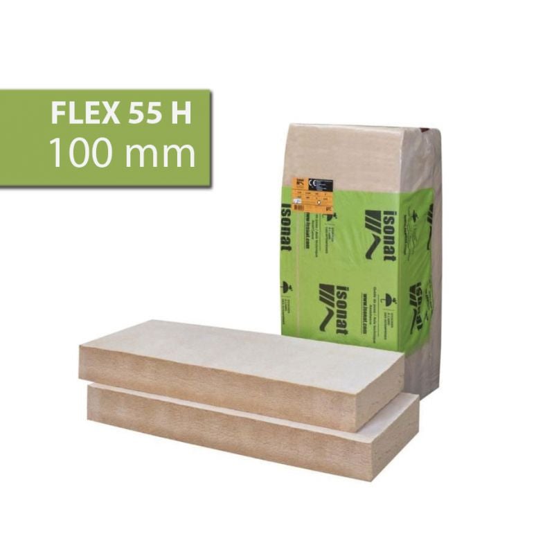 ISONAT FLEX55 PLUS L58 Panneau fibre de bois 100mm format : 580x1220 - paquet(s) de 4,25 m² ...
