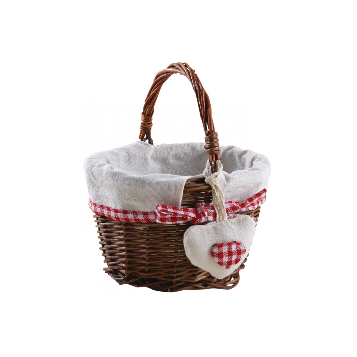 Mini panier en osier brut et vichy Aubry Gaspard | Leroy Merlin
