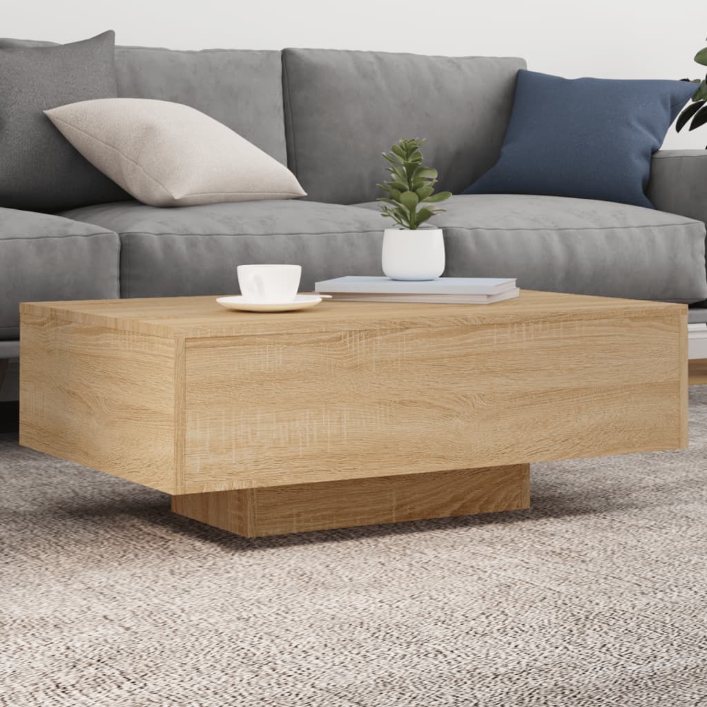 Table basse avec lumières LED chêne sonoma 85x55x31 cm | Leroy Merlin
