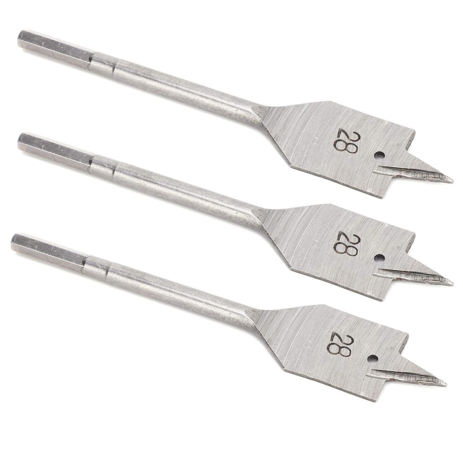 Set di 3 punte per trapano per legno piatte in acciaio ad alto tenore ...