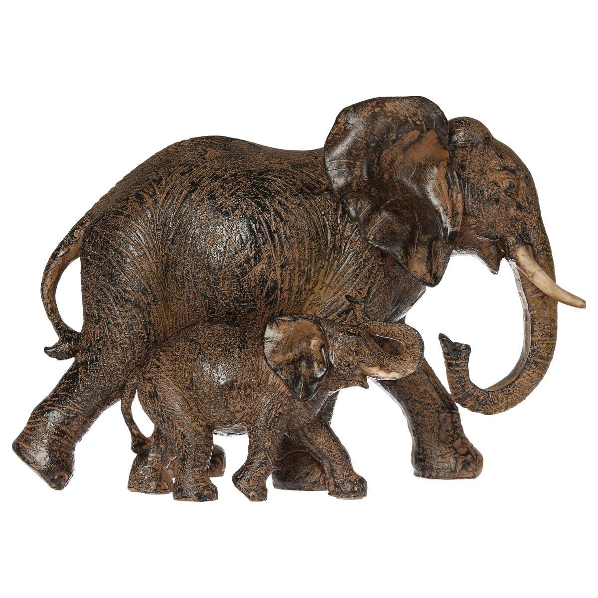 Atmosphera - "Estatuilla ""Elefante"" - resina - H15 -5 cm" - Marron castaño | Leroy Merlin