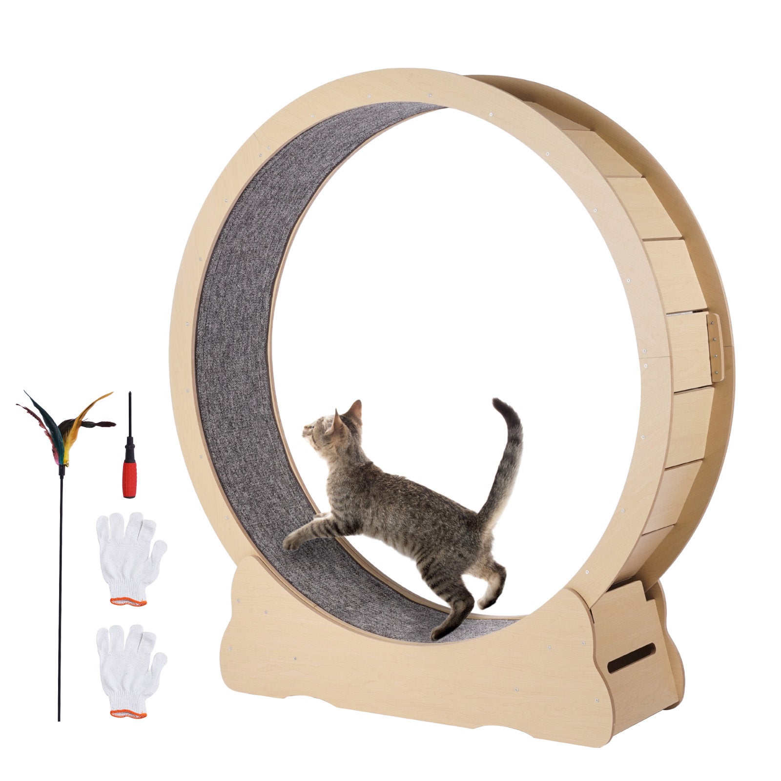 Roue d'exercice en bois pour chat,SucceBuy grande roue tapis roulant de ...