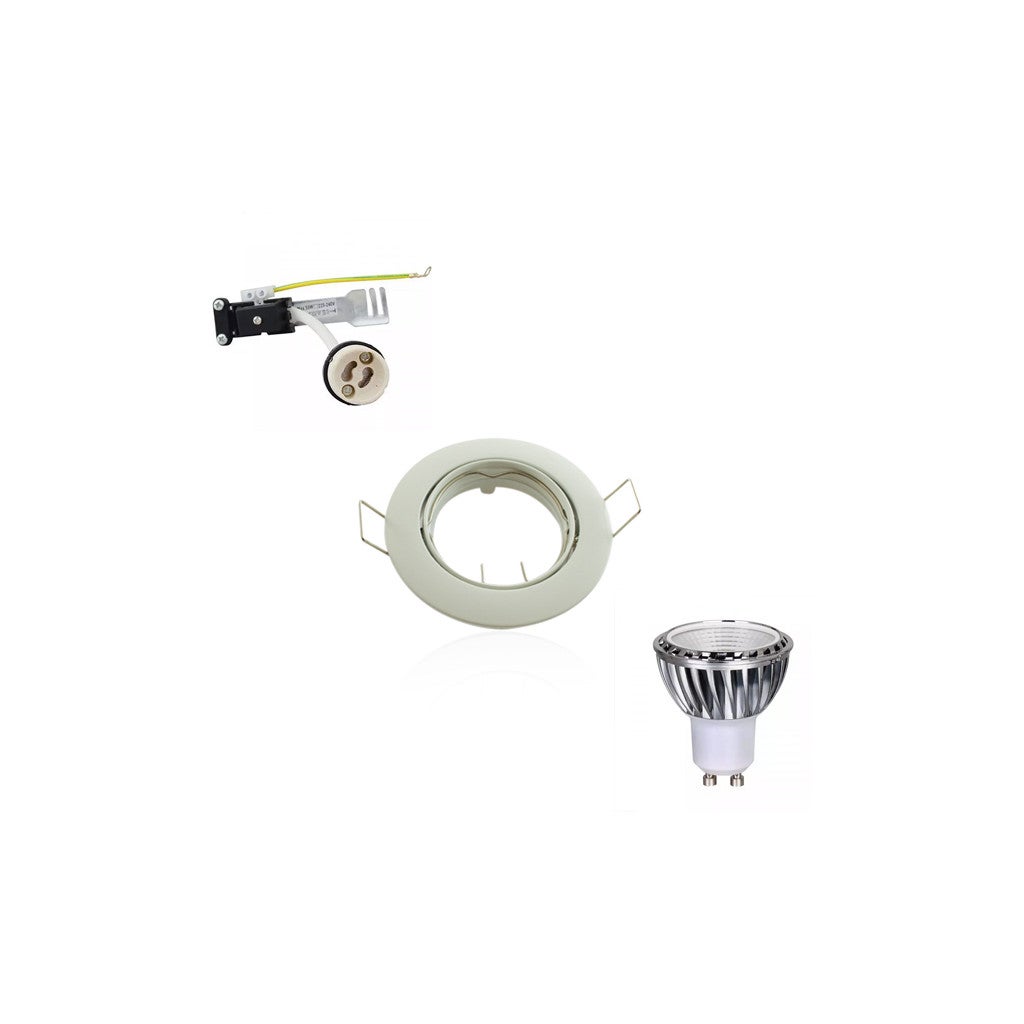 Kit Spot Led Gu10 5w Cob équivalent 50w Dimmable Blanc Chaud Rond