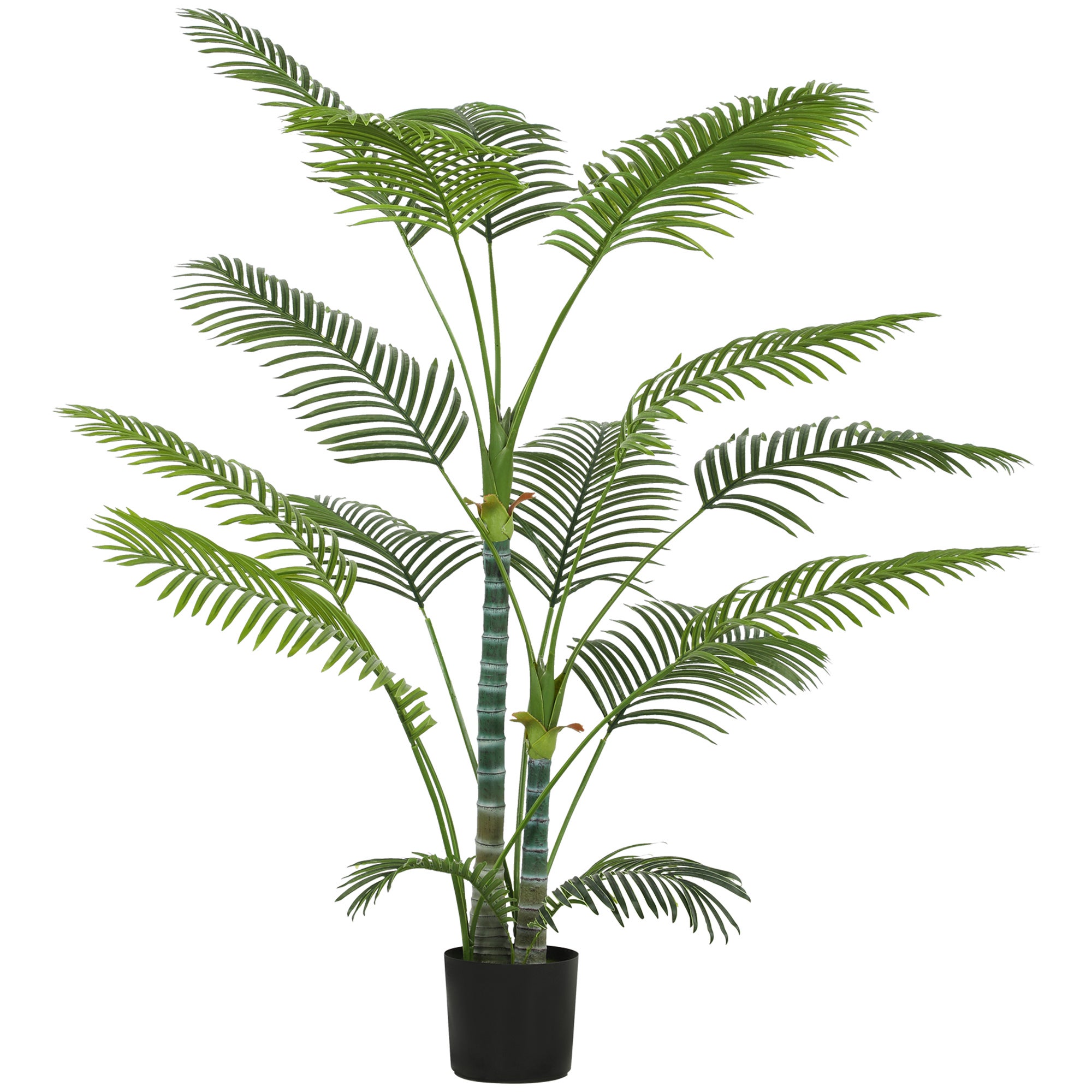 Palmier artificiel 16 feuilles plastique plante résistante UV pot ...