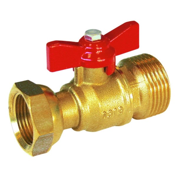 Vanne à boisseau sphérique 636 - manette papillon rouge - Avec écrou ...