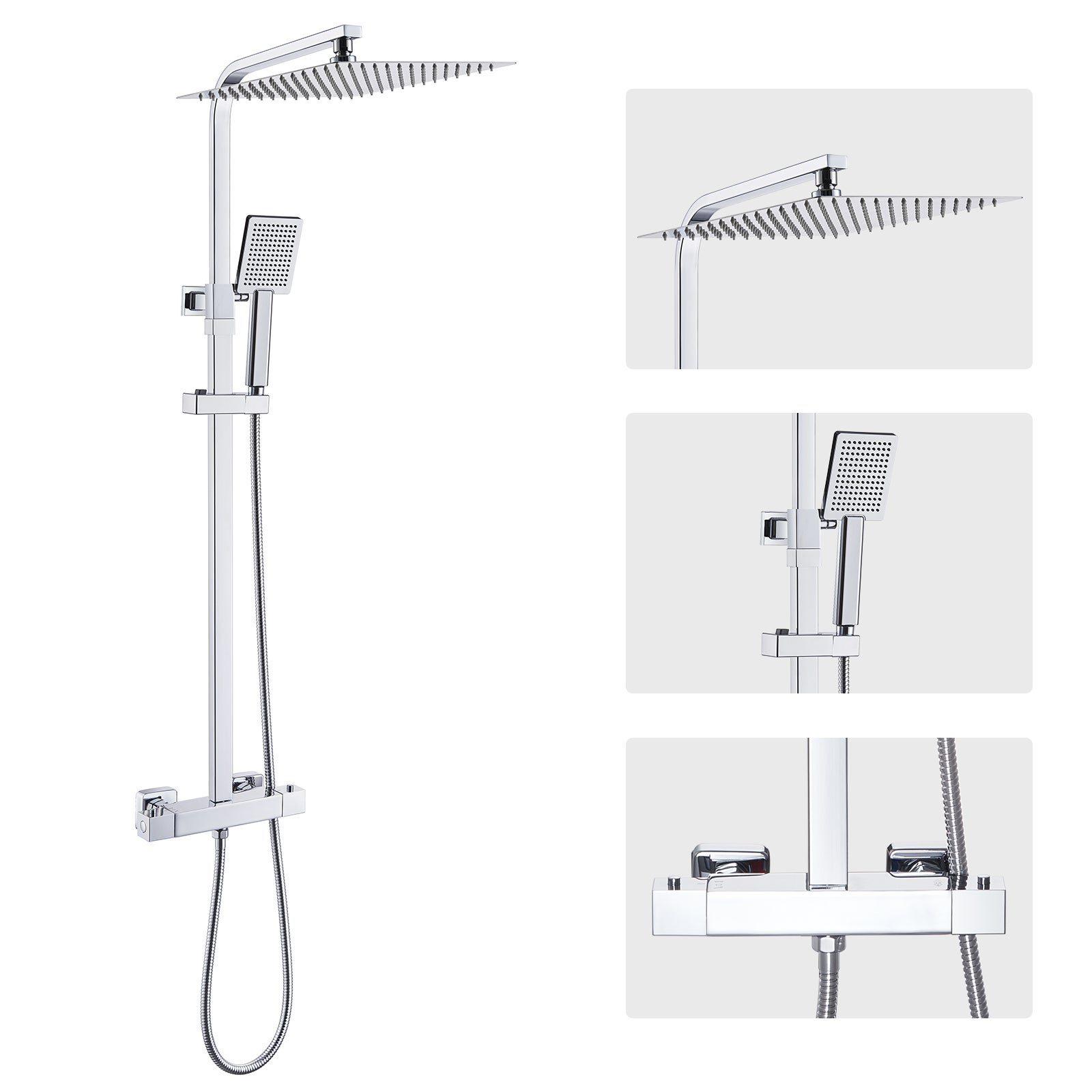 Columna de ducha termostática Auralum Max,columna ducha con mezclador ...