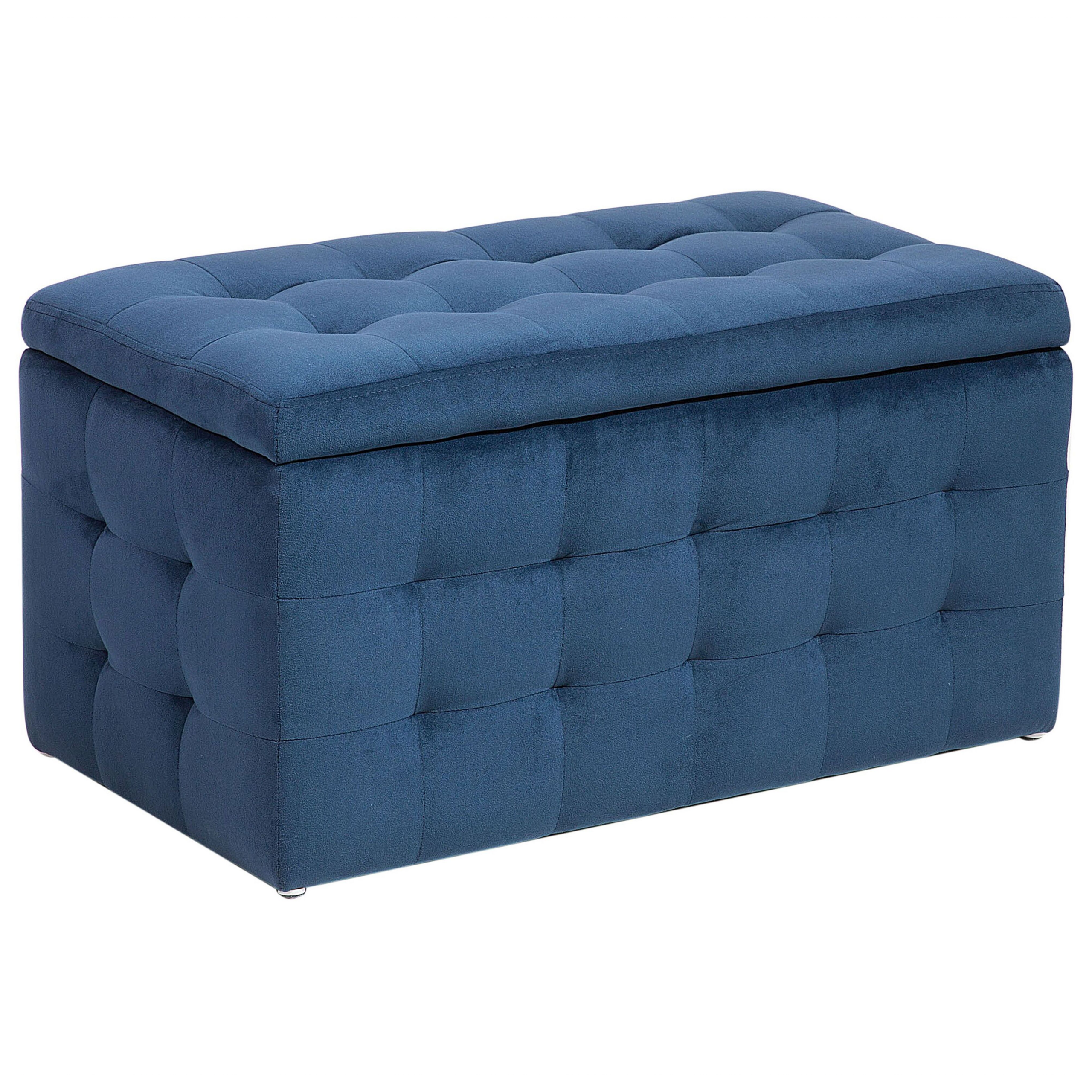 Pouf de rangement MICHIGAN Velours Bleu foncé | Leroy Merlin