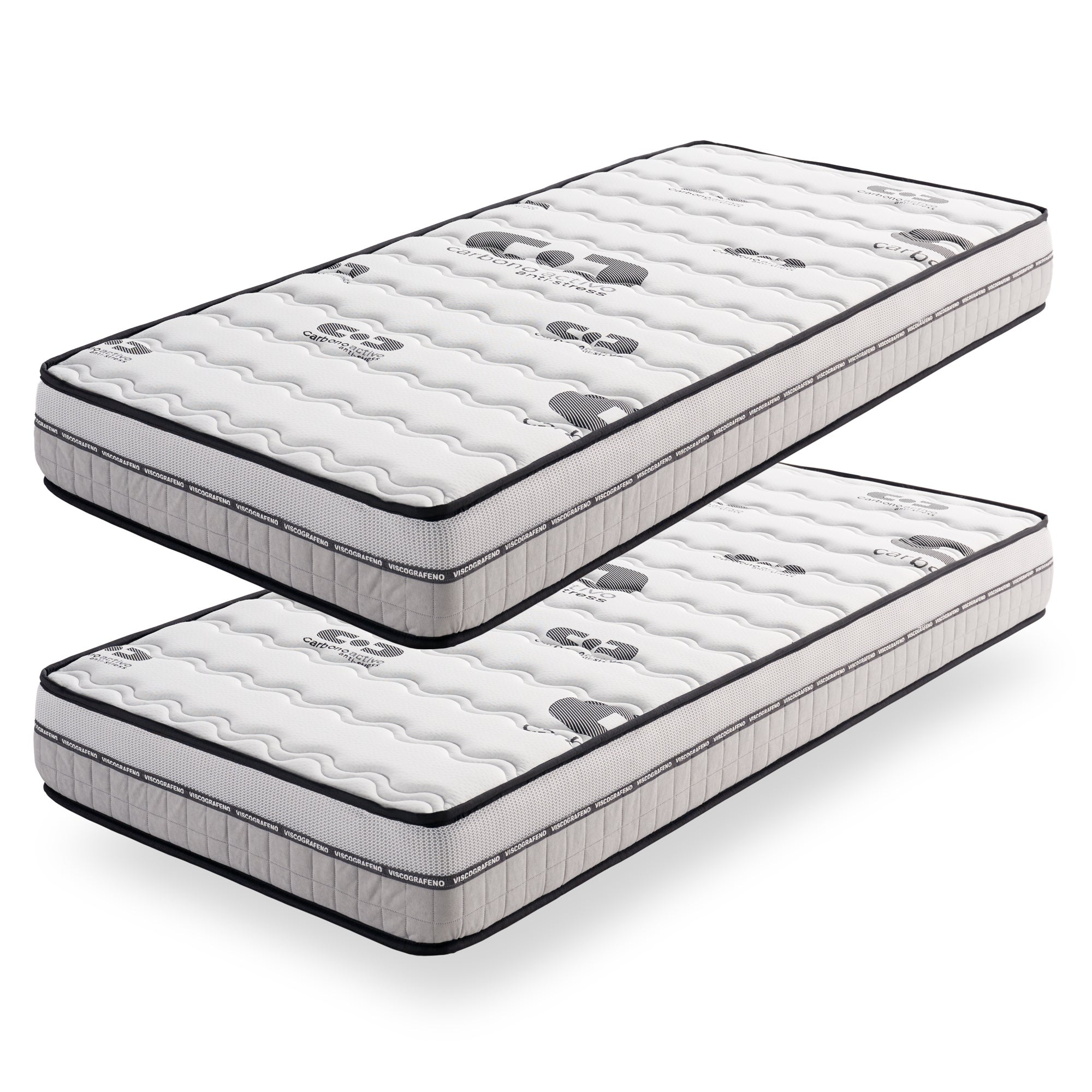 Colchón Visco-carbone 70x190 cm - Multicapas HR - Blue Latex - Confort Premium - Espuma ...