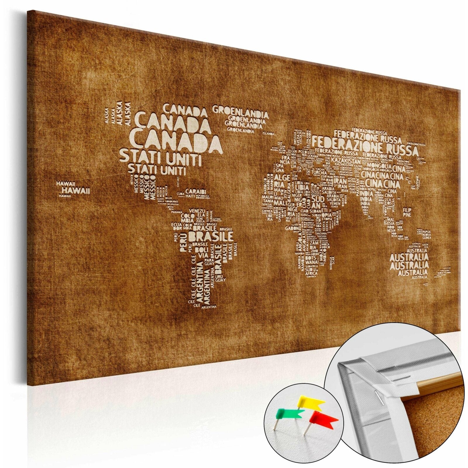 Tableau en liège la carte perdue - 90 x 60 cm | Leroy Merlin