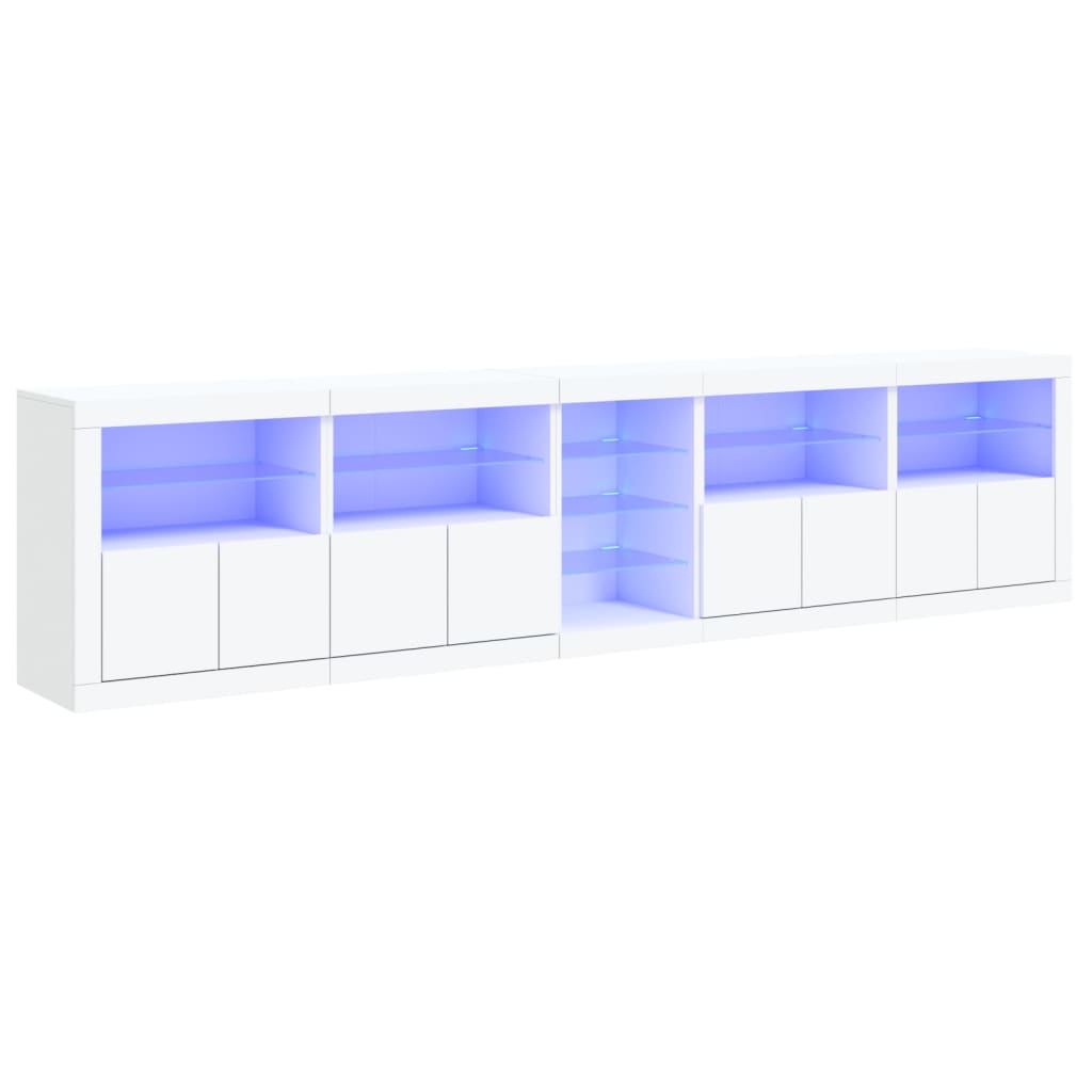 Buffet avec lumières LED blanc 283x37x67 cm | Leroy Merlin
