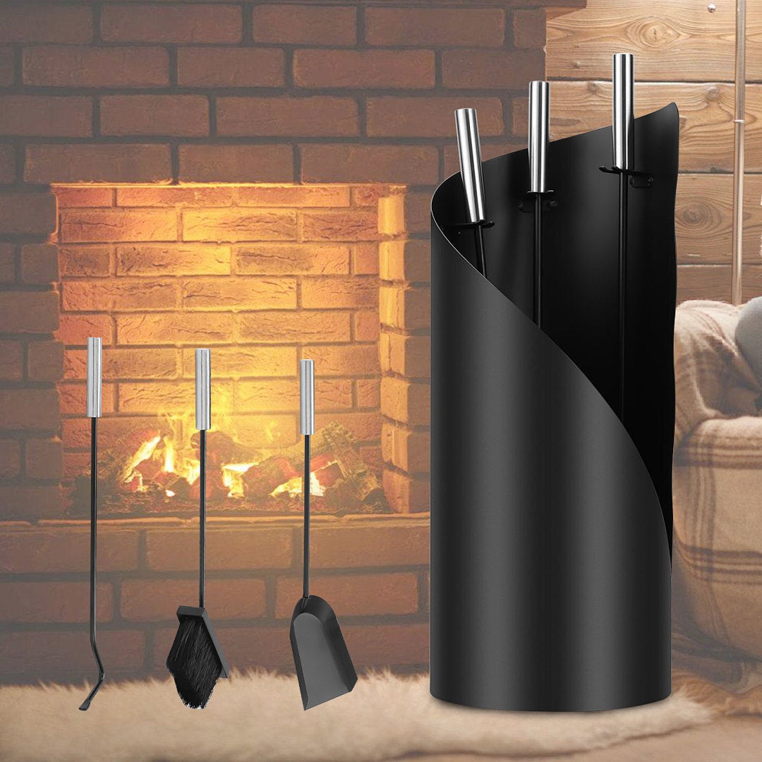 Ensemble de 4 accessoires pour cheminée en fer forgé Tisonnier Kit d ...